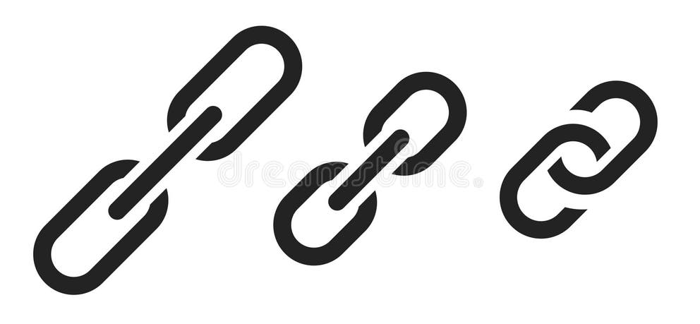 Link Icon Stroke Line Vector Simple Graphic Ui Element Set, String Chain Connection As Url ...