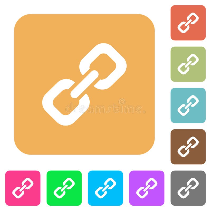 Link Rounded Square Flat Icons Stock Vector - Illustration of ...