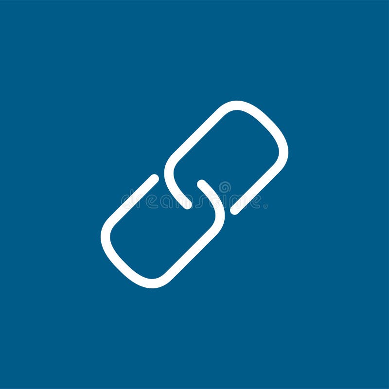 Link Line Icon on Blue Background. Blue Flat Style Vector Illustration ...
