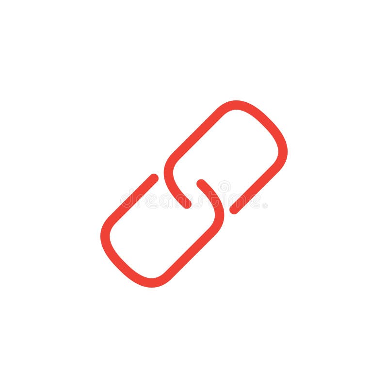 Link Line Red Icon on White Background. Red Flat Style Vector ...
