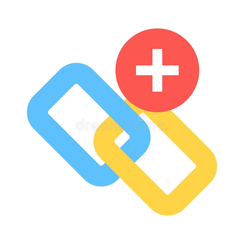 Link with Plus Sign, Concept Flat Vector of Backlink, Add Link, Website ...
