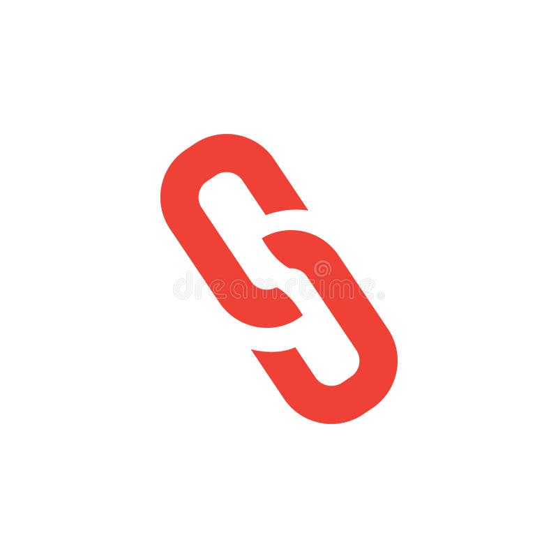 Link Red Icon on White Background. Red Flat Style Vector Illustration ...