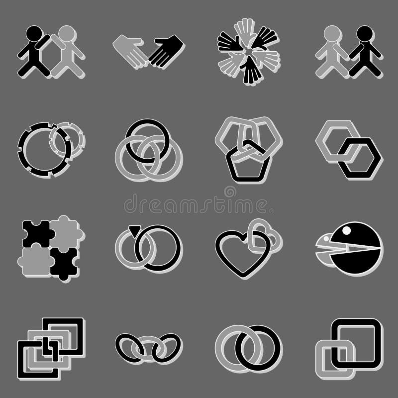 Link and Relationship Icons with Shadow Stock Vector - Illustration of ...