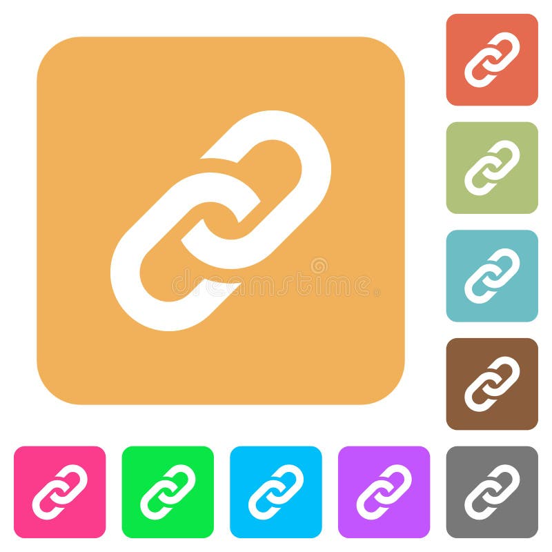 Link Rounded Square Flat Icons Stock Vector - Illustration of ...