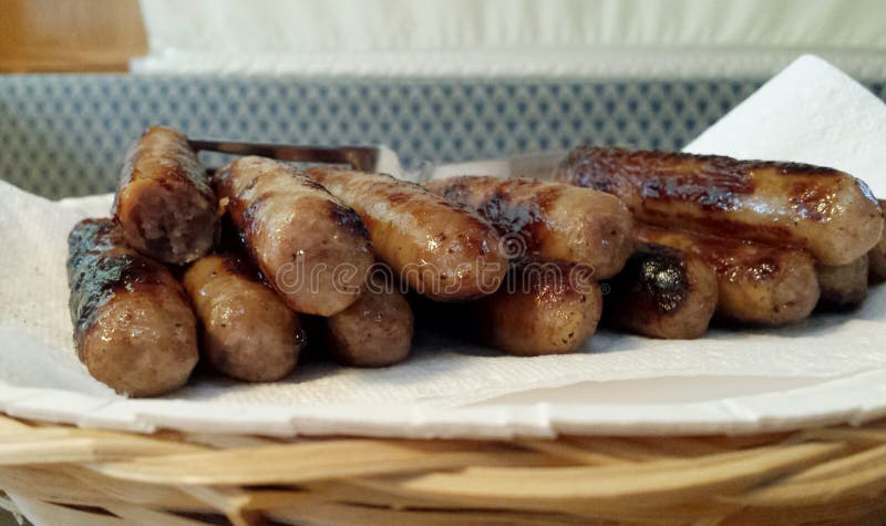 Link Sausage Cooking on a Griddle Stock Photo - Image of fresh, grill ...