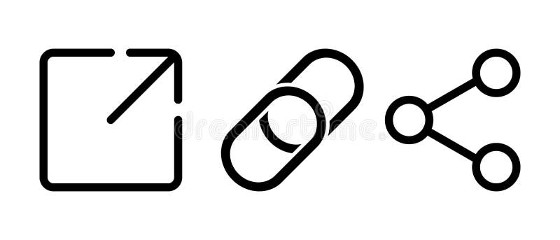 Link, Share Link, External Link Icon Set. URL Symbols. Redirecting ...