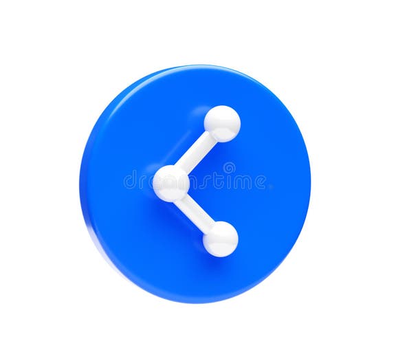 Link Share Icon on Blue Bubble Symbol Element 3d Illustration Stock ...