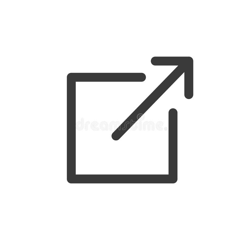 Link-Symbol Zeigt Feld Mit Pfeil Verlassen Website Vektor Abbildung ...