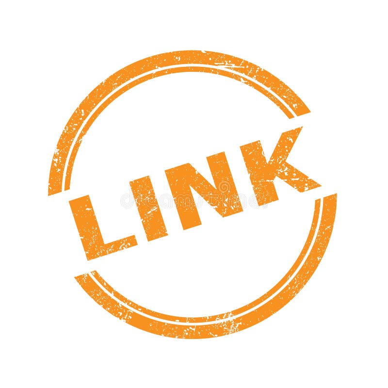 LINK Text Written on Orange Grungy Round Stamp Stock Illustration ...
