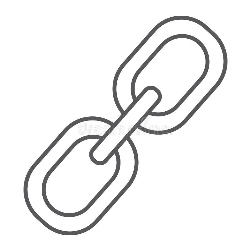 Link Thin Line Icon, Connection and Attach, Chain Sign, Vector Graphics ...