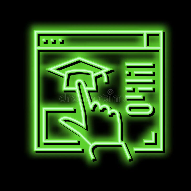Link To Higher Education Resource Neon Glow Icon Illustration Stock ...