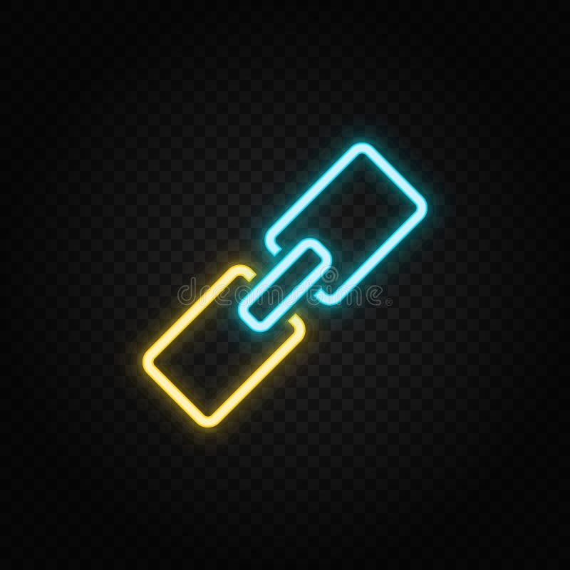 Link, Url Neon Icon. Blue and Yellow Neon Vector Icon Stock ...