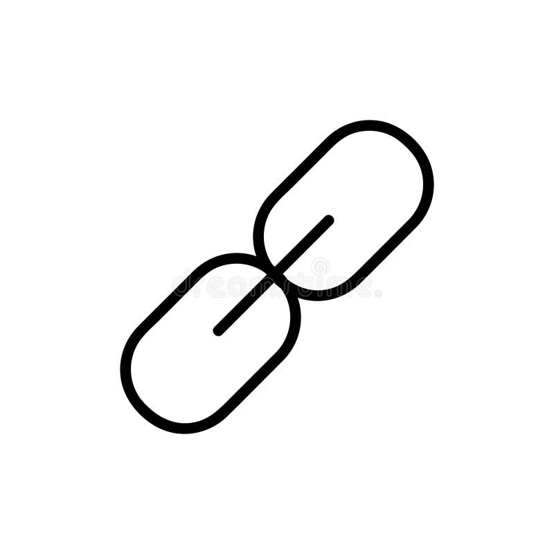 Link Vector Icon, Outline Style, Isolated on White Background. Stock ...