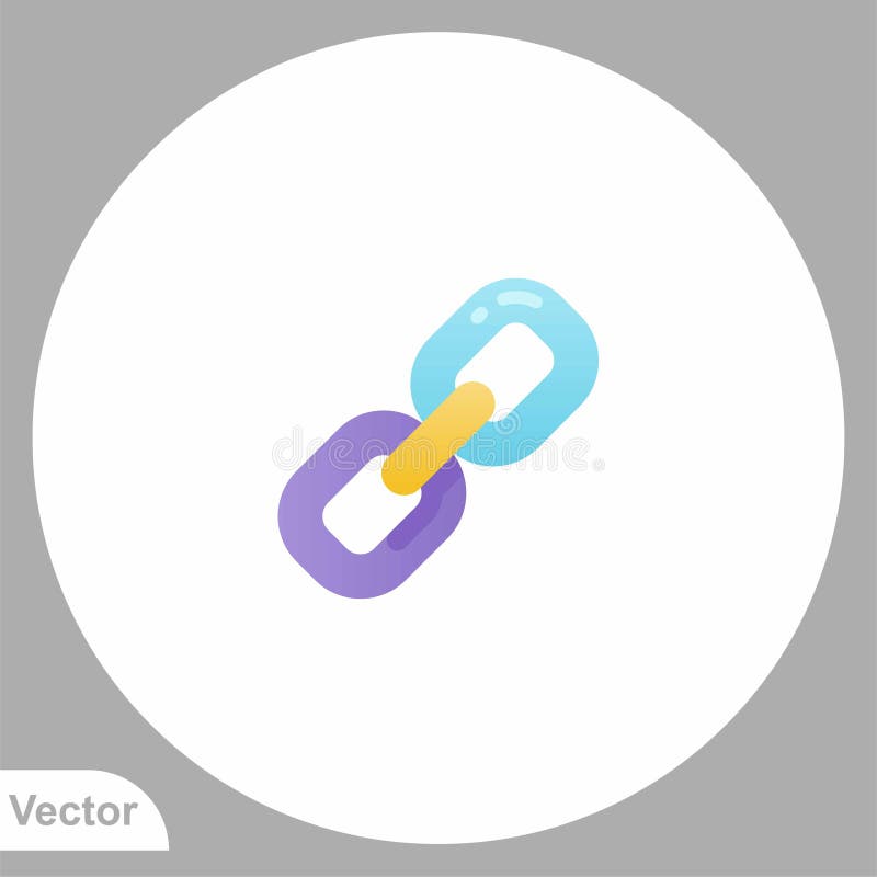 Link Vector Icon Sign Symbol Stock Vector - Illustration of flat ...