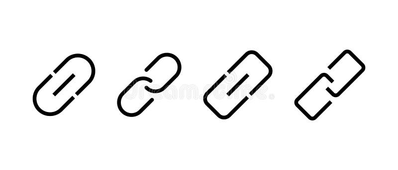 Link Vector Icons Set. Internet URL, Web Page Hyperlink Chain Symbol ...