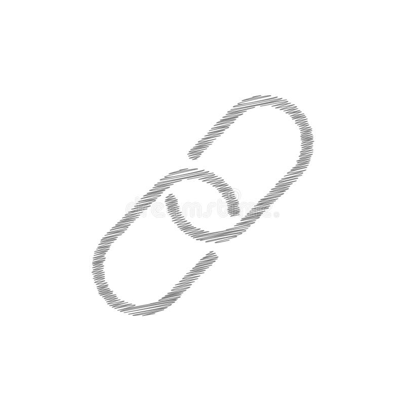 Link White Sketch Vector Icon. Link Icon Vector for Web, Computer and ...