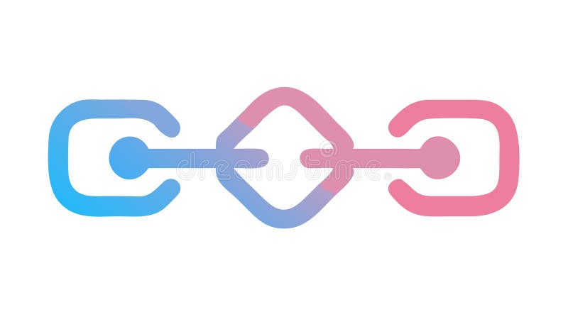 Linked Blocks Icon In Gradient Style For Blockchain And Connection Vector Design Generative Ai
