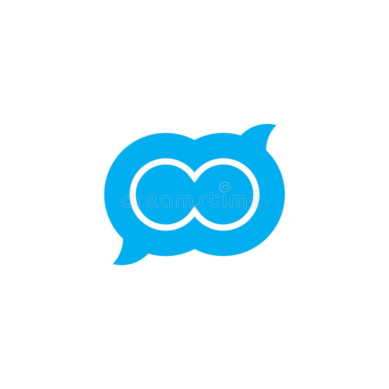 Linked Blue Geometric Bubble Talk Symbol Logo Vector Stock Vector ...