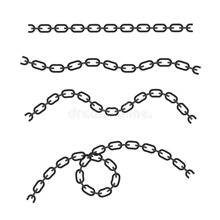 Linked Chain Forms. Metal Connection Curves. Repeating Segment Icon ...