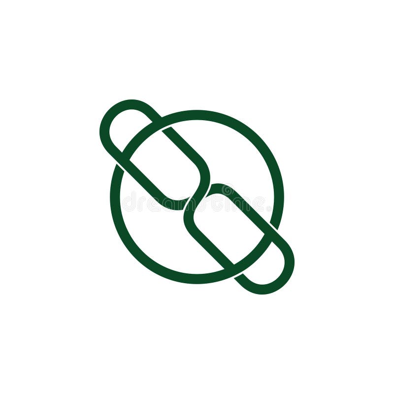 Linked Chain Simple Circle Line Logo Stock Vector - Illustration of ...