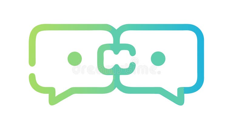 Linked Chat Bubbles Icon for Communication & Dialogue, Vector Design ...
