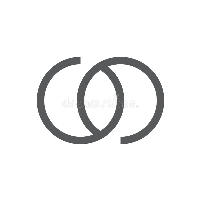 Linked Circle Rings Simple Geometric Logo Vector Stock Vector ...