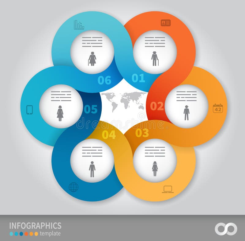 Linked Circles Presentation Template Stock Vector - Illustration of ...