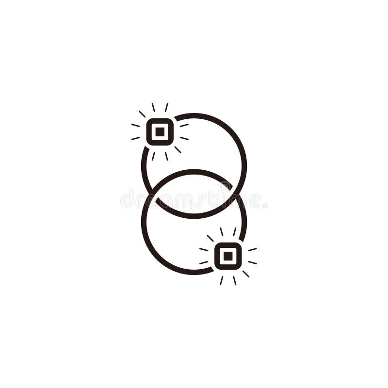 Linked Circles Rings Object Unique Geometric Line Logo Vector Stock ...