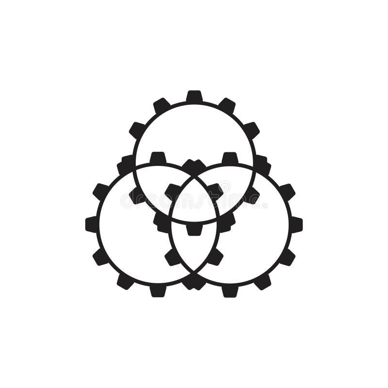 Linked Cog Machine Chart Logo Stock Vector - Illustration of industry ...
