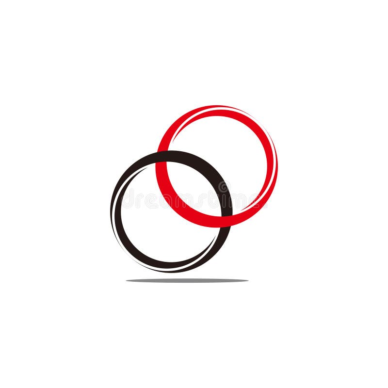 Linked 3d Shadow Rings Symbol Decoration Logo Vector Stock Vector ...