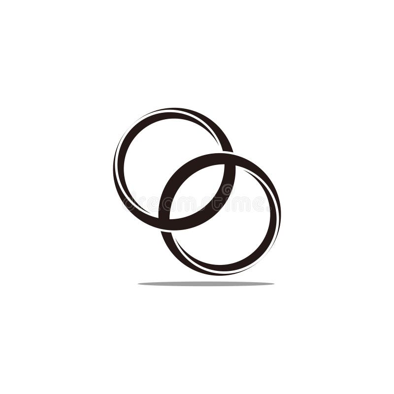 Linked 3d Shadow Rings Symbol Decoration Logo Vector Stock Vector ...