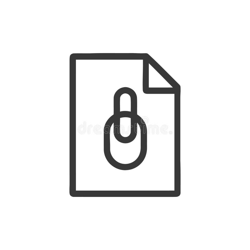 Attached File Icon, Document with Link Symbol Stock Vector ...