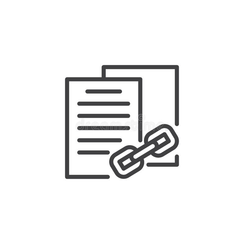 Linked files outline icon stock vector. Illustration of crypto - 110617694