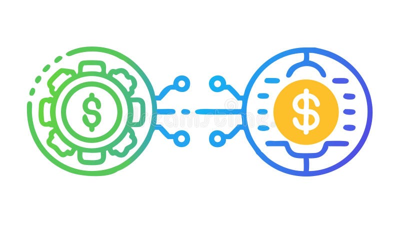 Linked Financial Symbols for Economic Network, Vector Design Generative ...