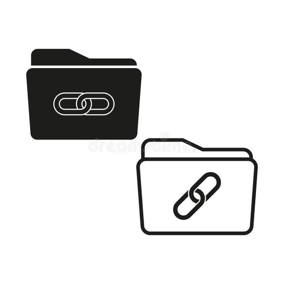Linked Folders Vector Icons. File Attachment Concept. Folder Link ...