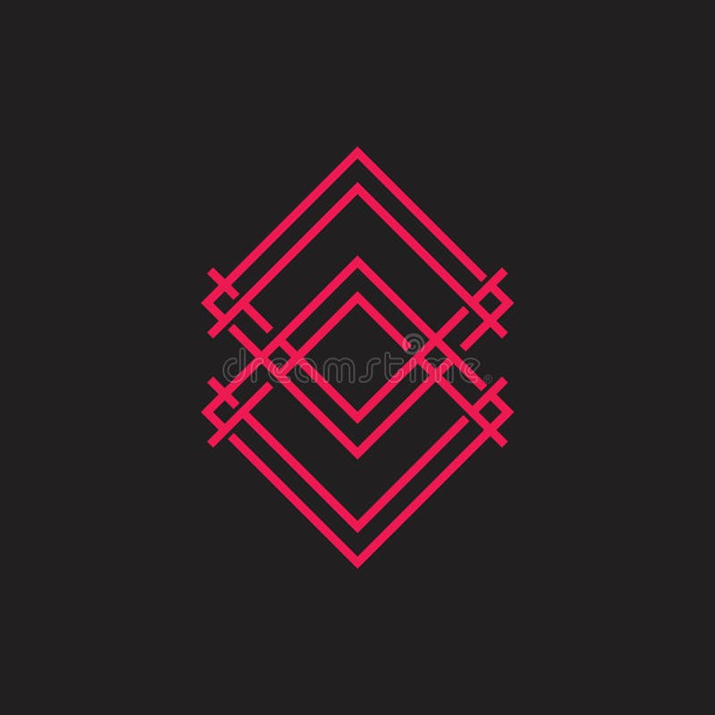 Linked Frame Geometric Lines Art Vector Stock Vector - Illustration of ...