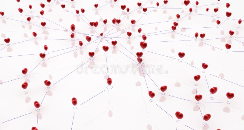 Linked Heart Network stock illustration. Illustration of heart - 22936403