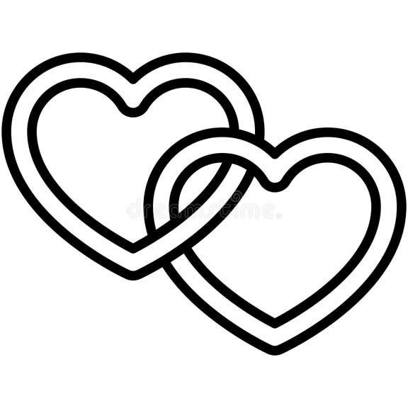 Linked Hearts Icon, Love and Heart Vector Stock Vector - Illustration ...