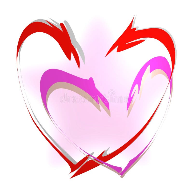Linked Hearts in Love stock illustration. Illustration of background ...