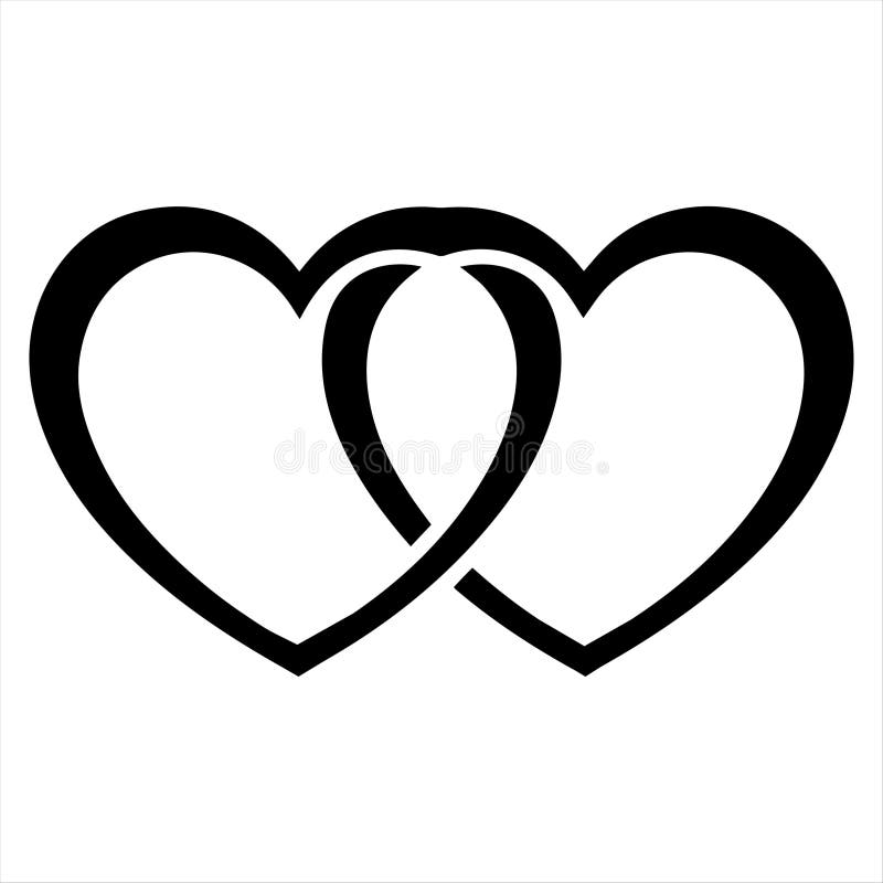 Linked Hearts a Symbol of Love Commitment and Devotion Tattoo Stock ...