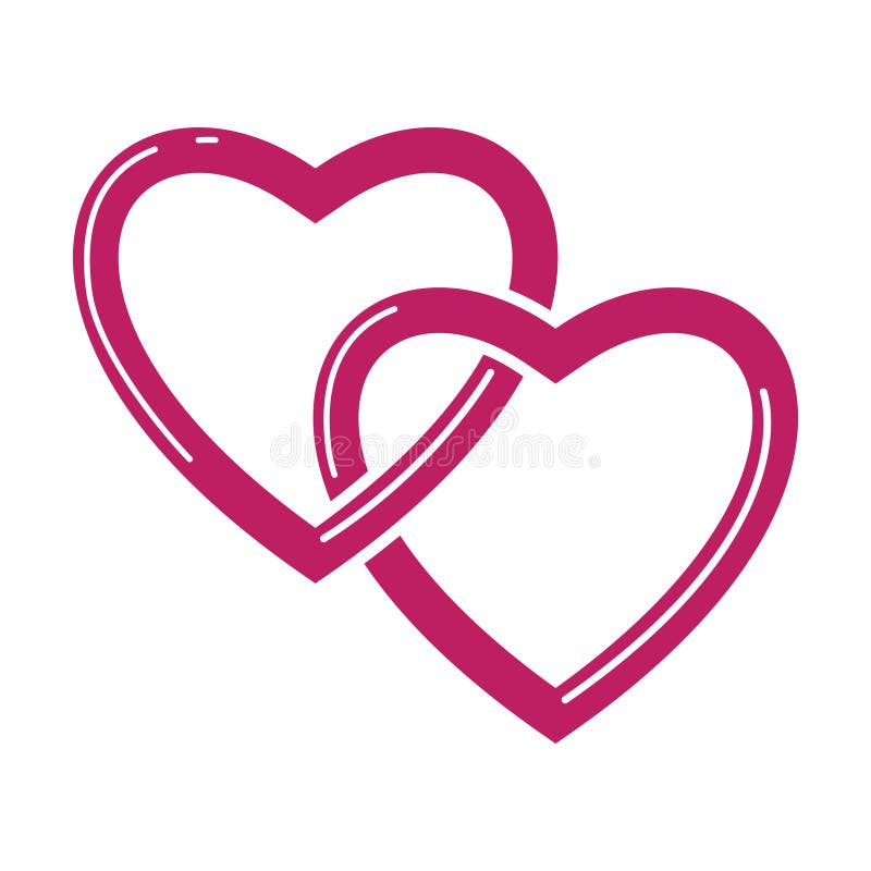 Two linked hearts stock vector. Illustration of love - 85767051
