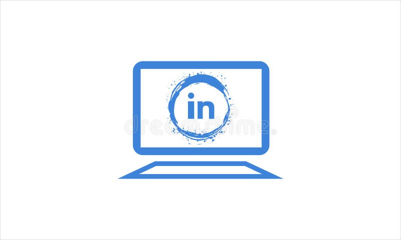 Linked in Icon on Computer Screen Icon Logo Design Vector Illustration ...