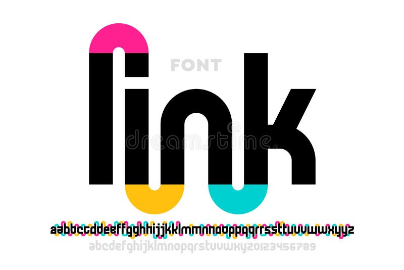 Linked letters font design stock vector. Illustration of line - 250085531