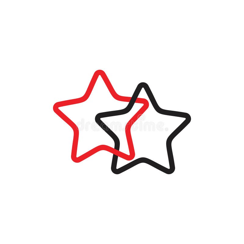 Linked Line Geometric Two Star Symbol Logo Vector Stock Vector ...