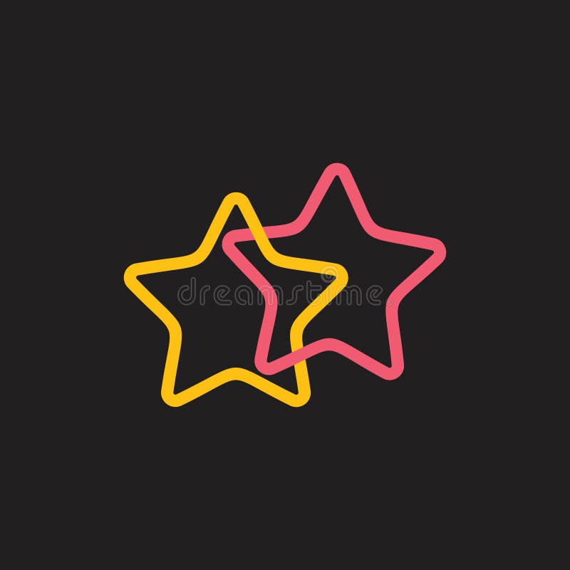 Linked Line Geometric Two Star Symbol Logo Vector Stock Vector ...