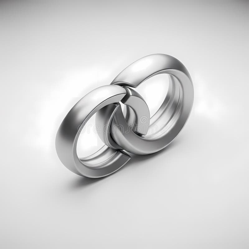 Linked Metal Rings Concept Representing Connection, Unity and ...