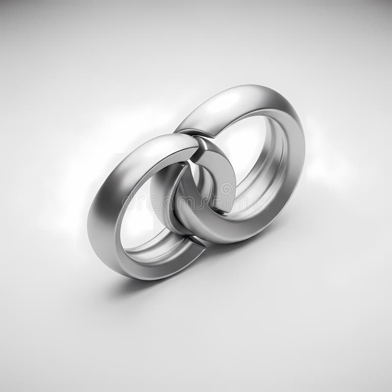 Linked Metal Rings Concept Representing Connection, Unity and ...