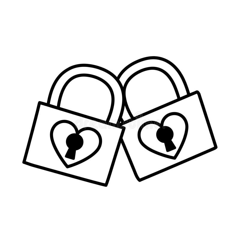 Linked Padlocks with Heart Shapes Representing Commitment and Unity ...