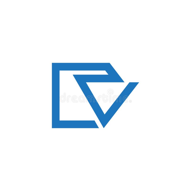 Linked Simple Geometric Triangle Letter Cv Logo Vector Stock Vector ...