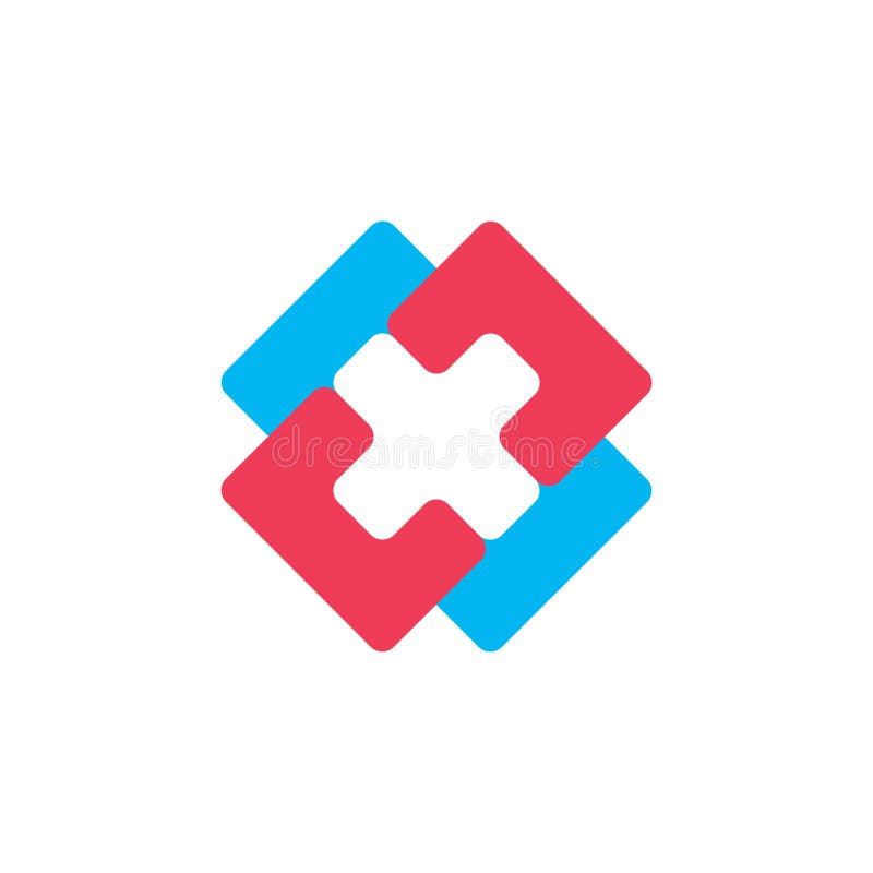 Linked Simple Square Cross X Logo Vector Stock Vector - Illustration of ...